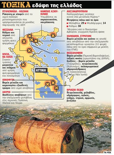 Ποτισμένες με δηλητήρια 10 περιοχές της Ελλάδας - ΤΑ ΝΕΑ