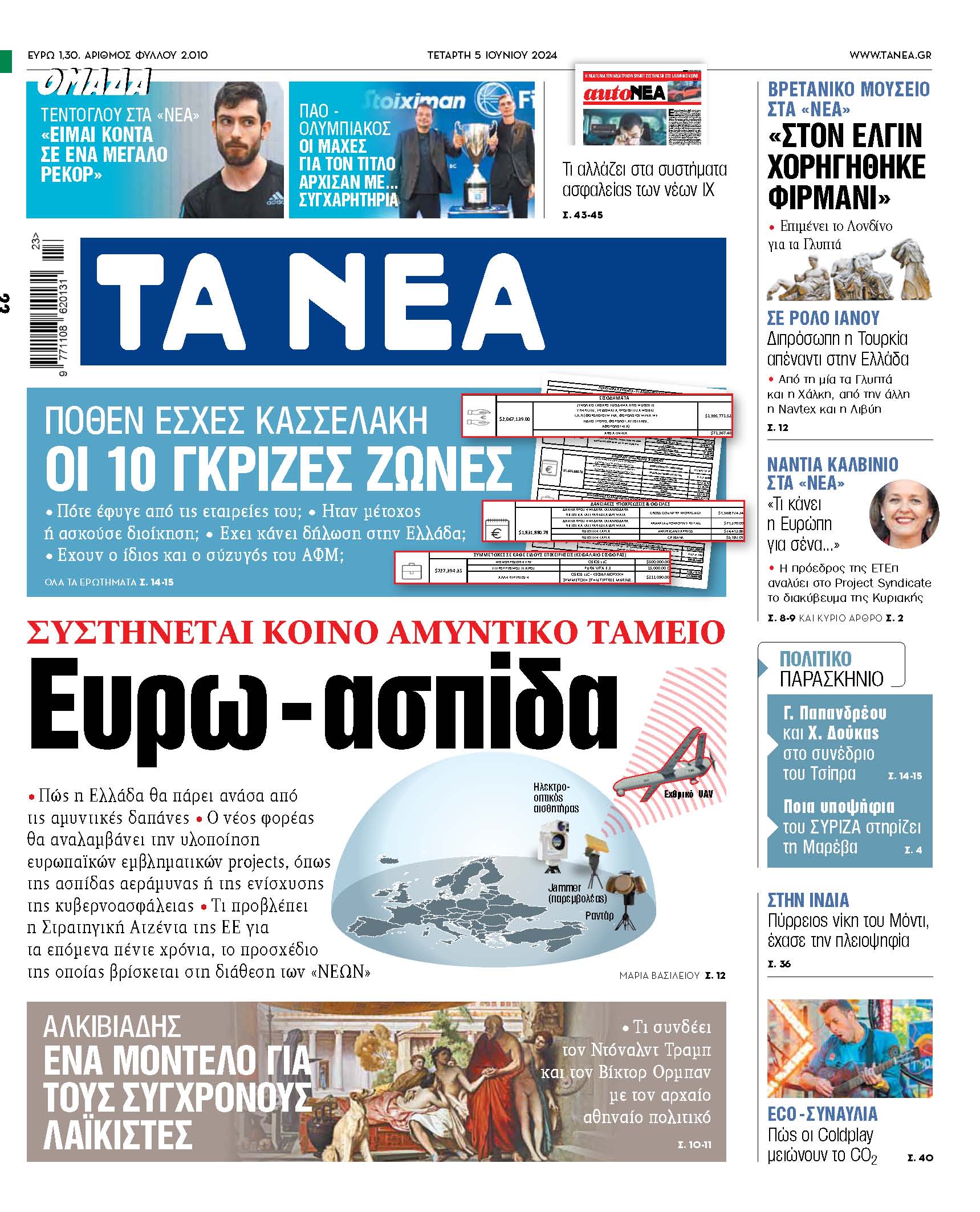 Στα «ΝΕΑ» της Τετάρτης: Ευρω-ασπίδα - ΤΑ ΝΕΑ